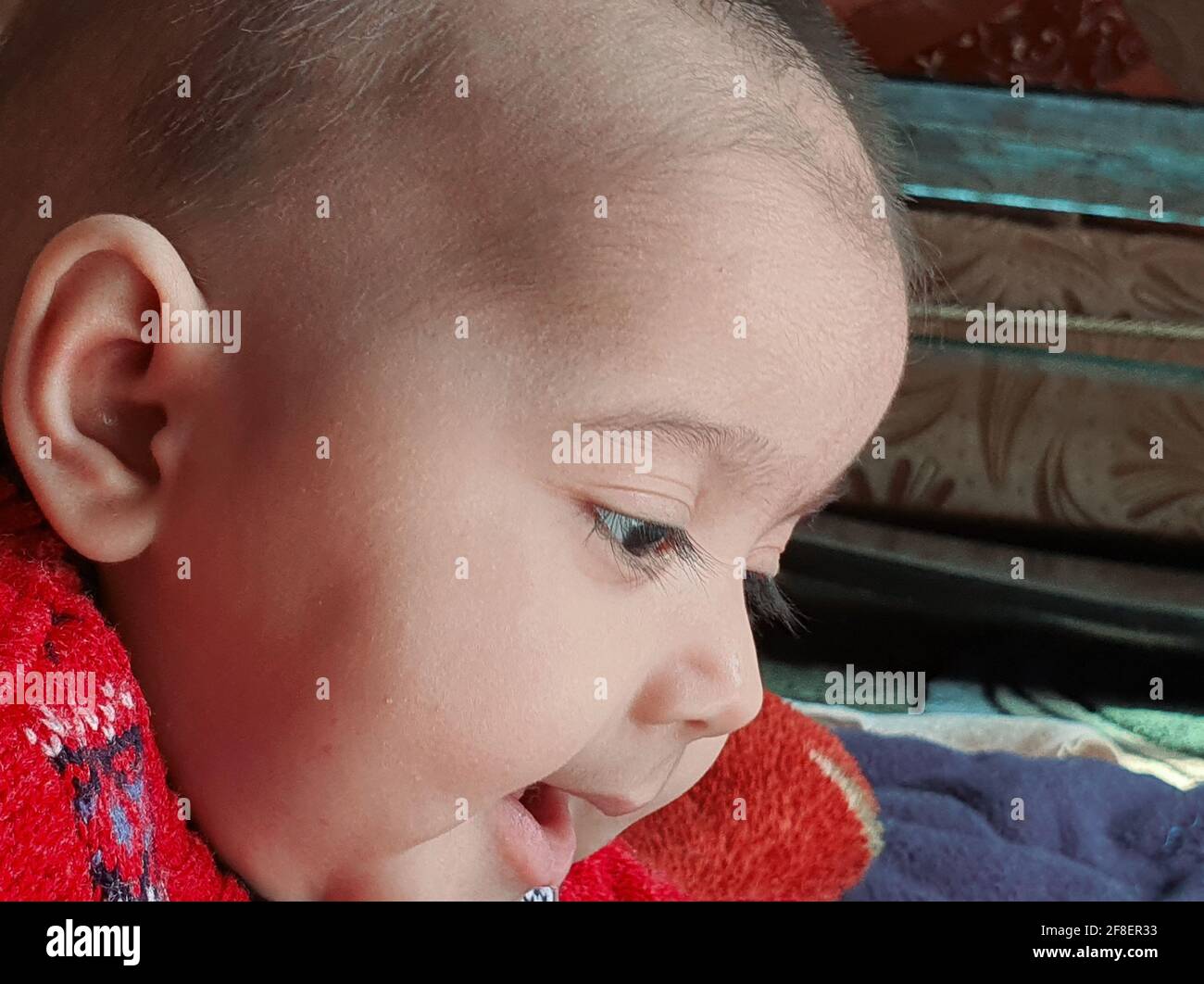 Innocent new born baby kid asian colour looks very beautiful Stock ...