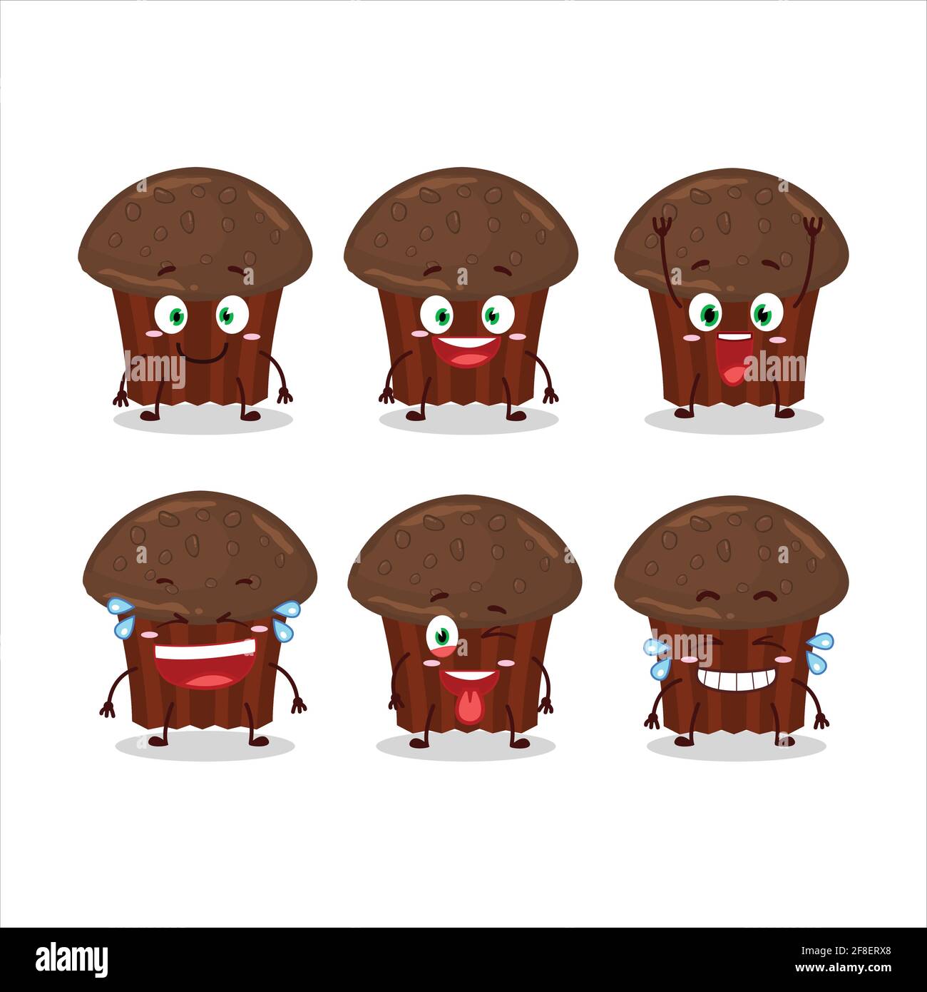 Cartoon character of chocolate muffin with smile expression. Vector ...