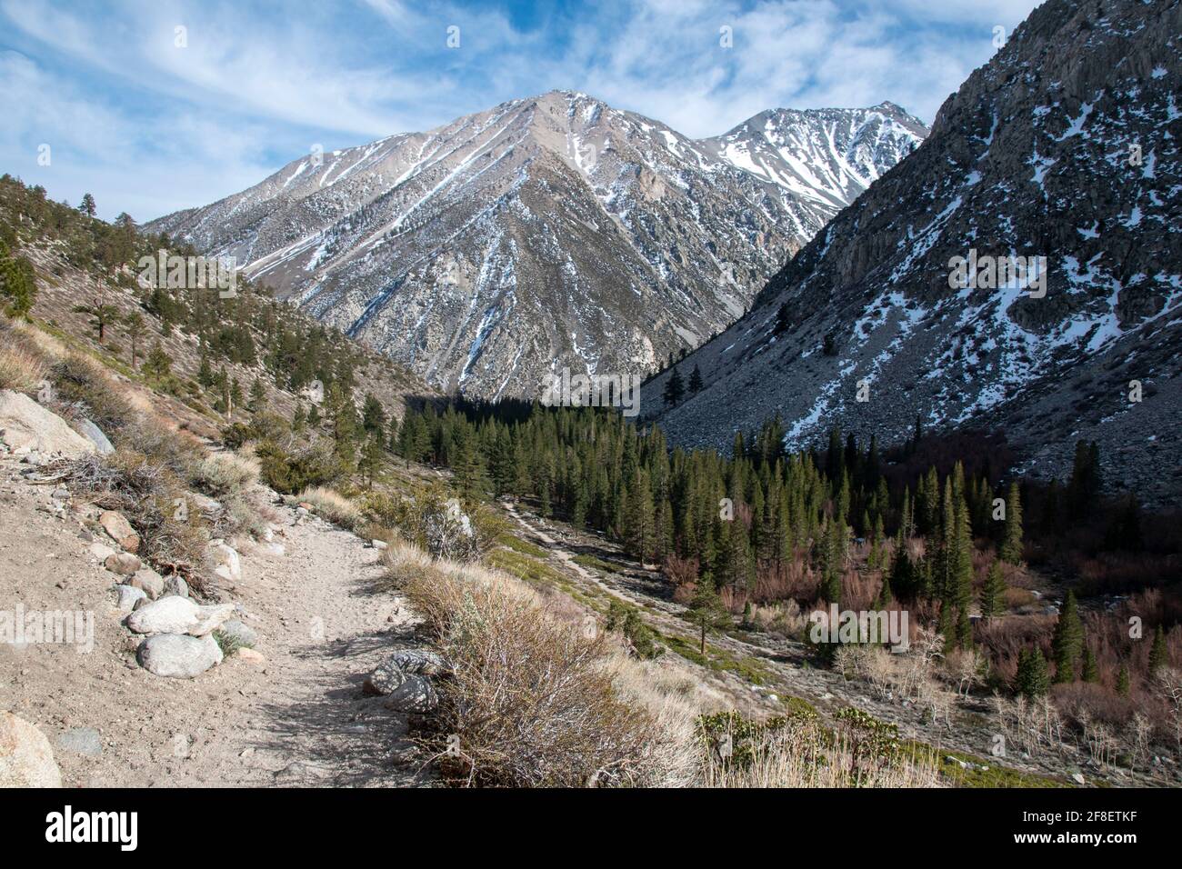 The North Fork Big Pine Creek hiking trail is a steep ascent to First ...