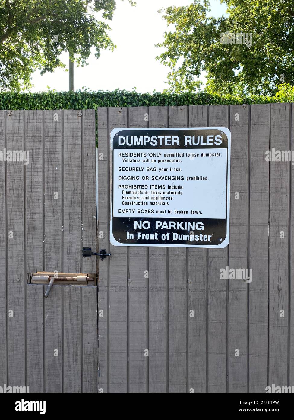 Residential Dumpster Rules and Regulations for a community. It is ...
