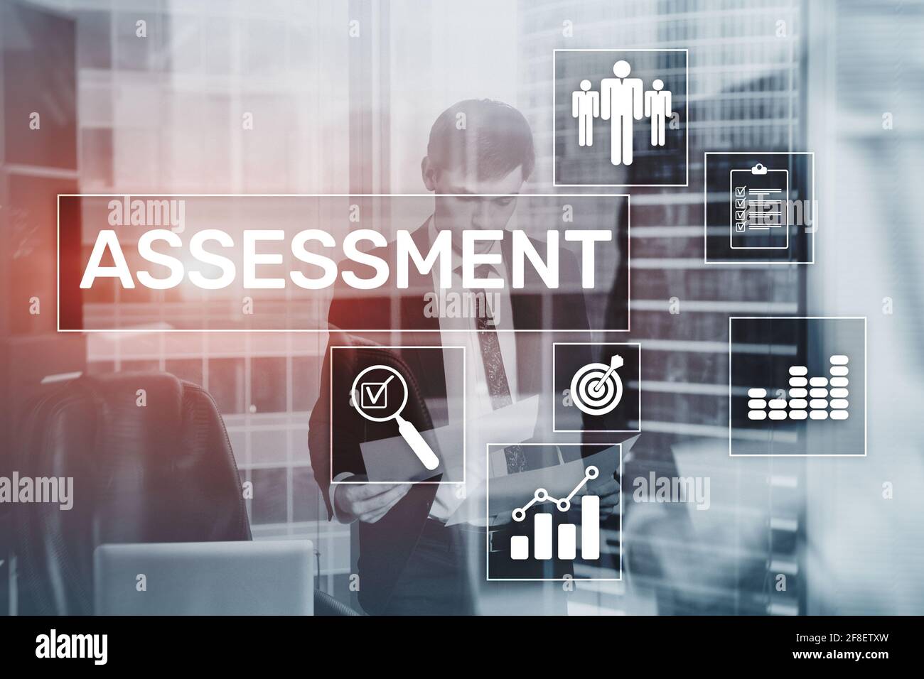 Assessment Analysis Analytics Technology concept on Business Background ...