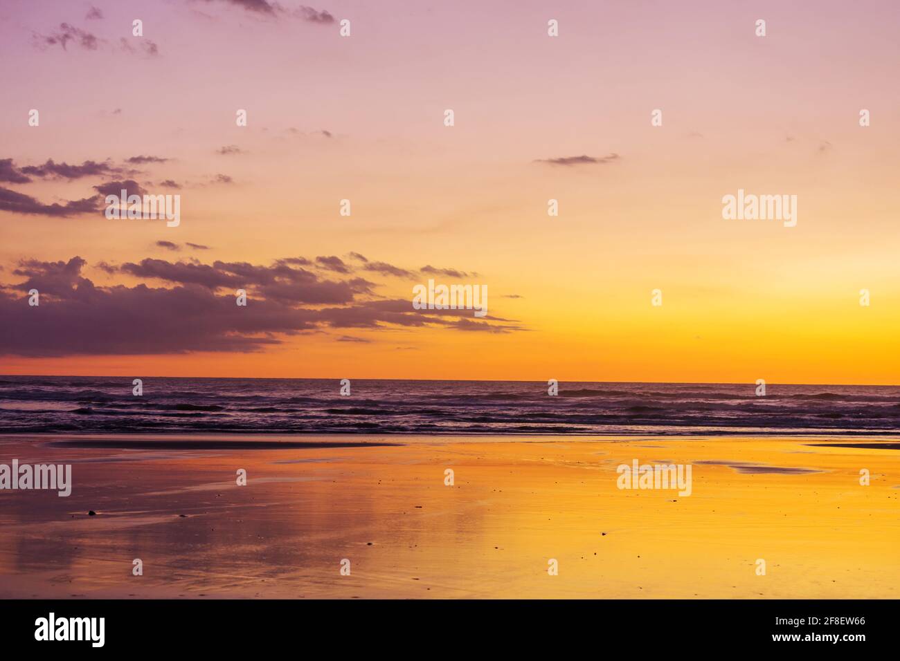 Scenic colorful sunset at the sea coast. Good for wallpaper or ...