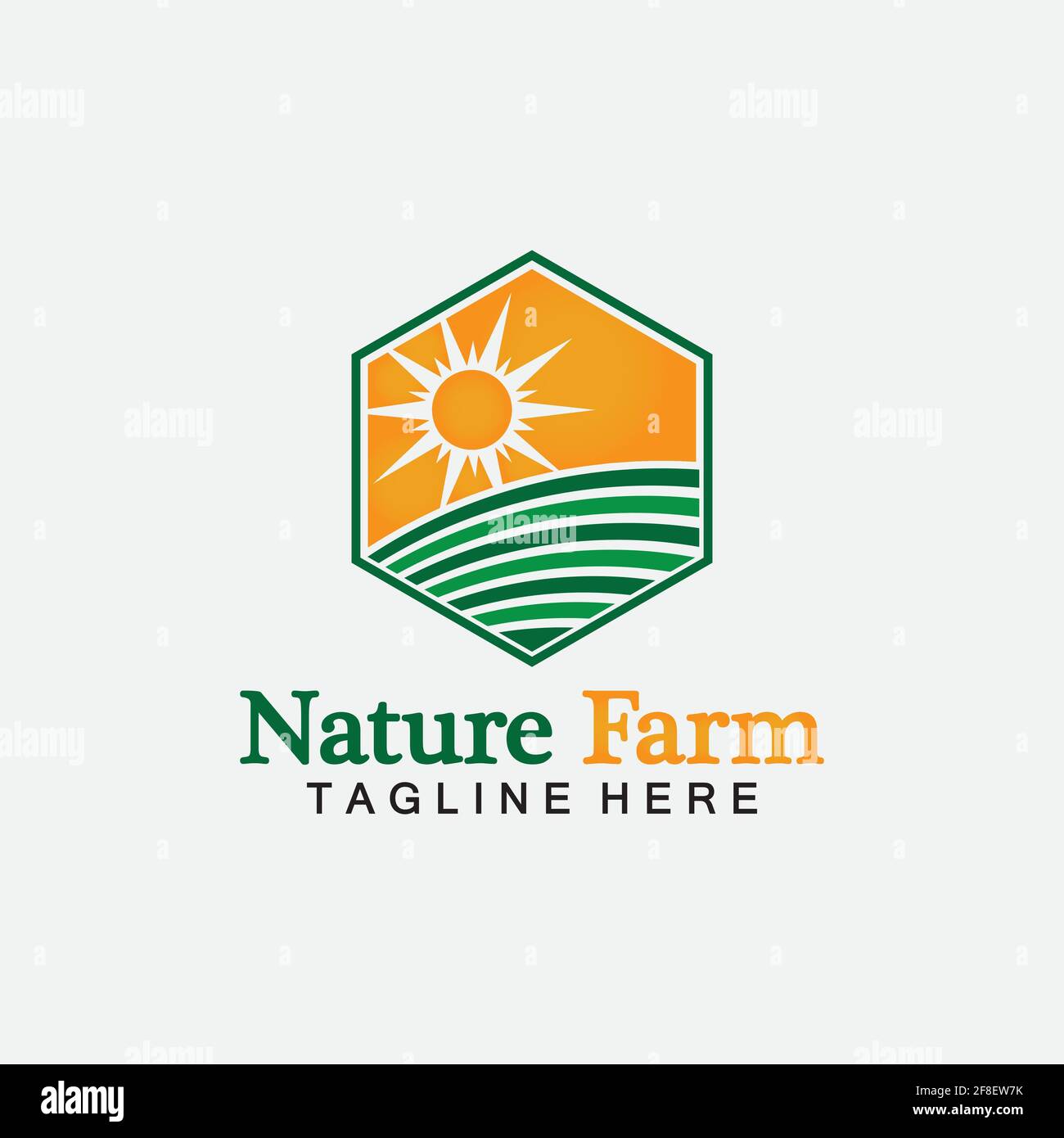 Nature Farm and farming vector logo illustration design. sun farm ...