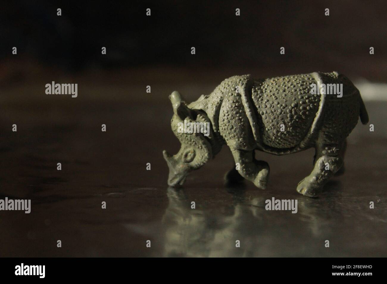 A Rhino Figurine on Display Stock Photo - Alamy