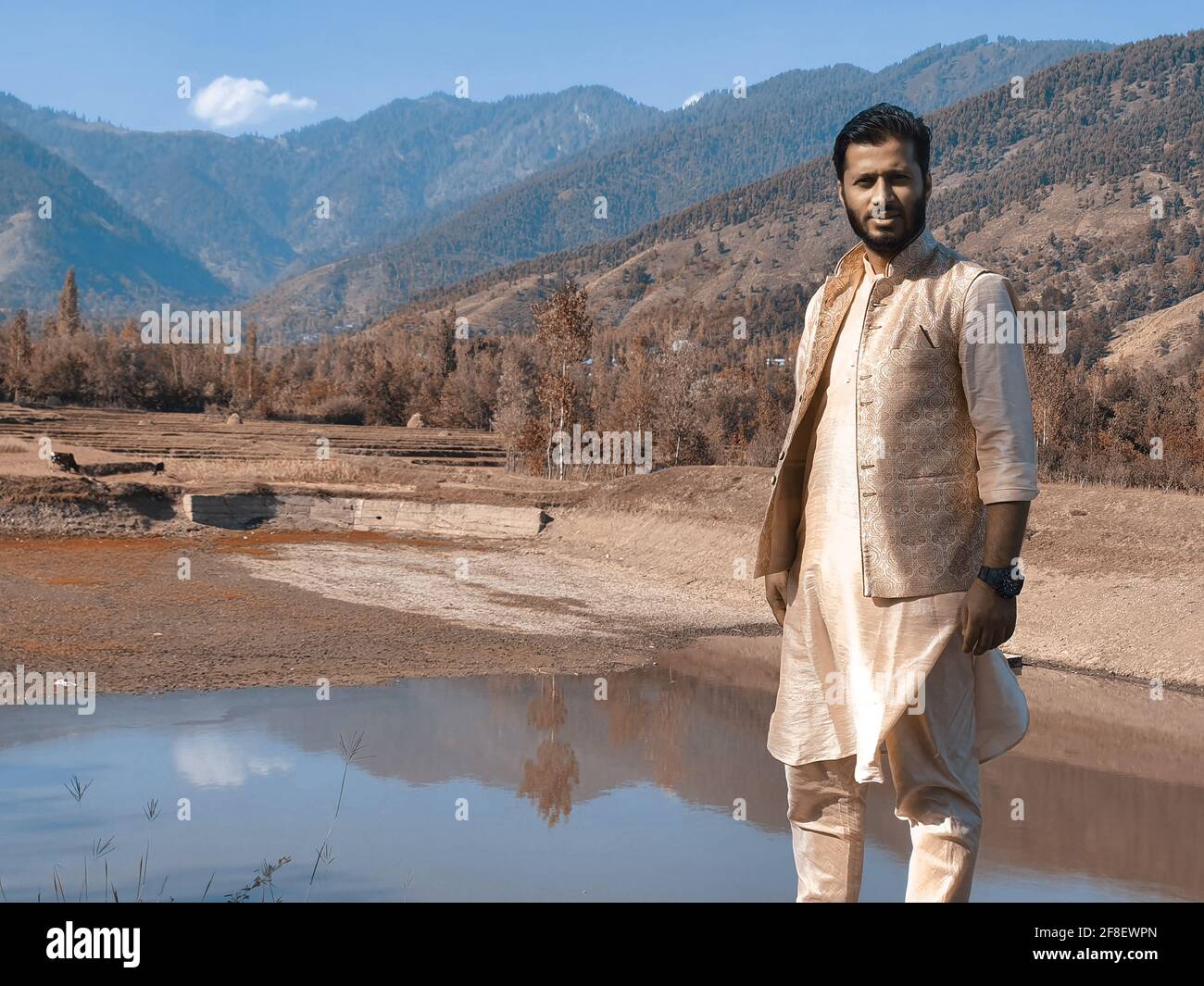 Man on water river looks beautiful Stock Photo - Alamy