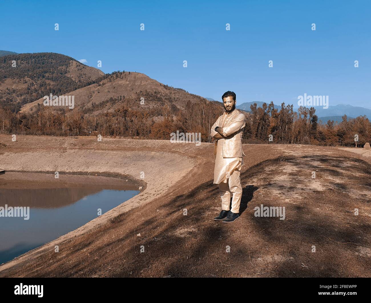 Man on water river looks beautiful Stock Photo - Alamy