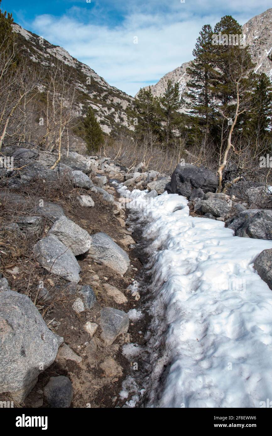 The North Fork Big Pine Creek hiking trail is a steep ascent to First ...