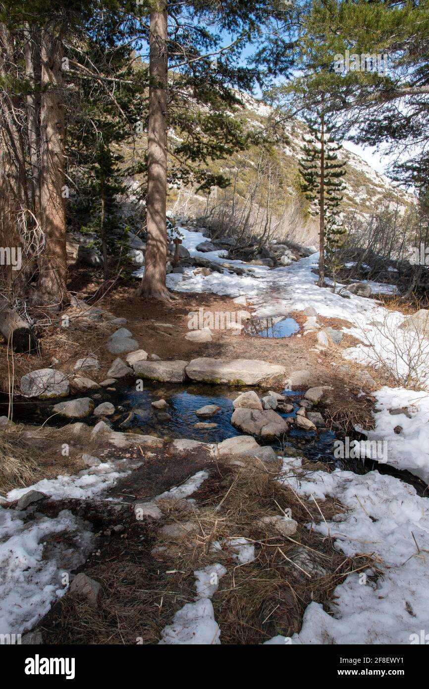 The North Fork Big Pine Creek hiking trail is a steep ascent to First ...