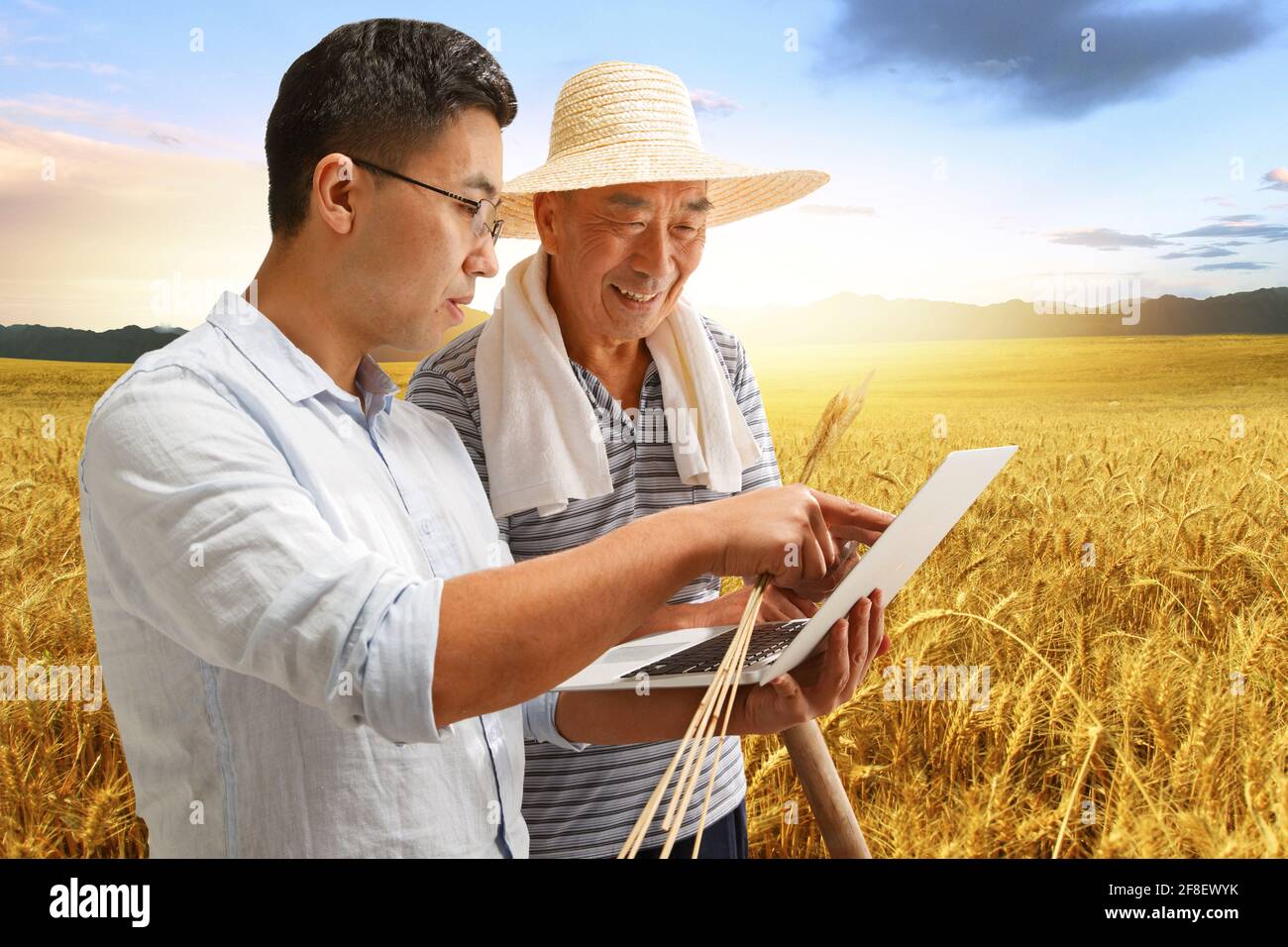 Communication technology researchers and farmers Stock Photo - Alamy