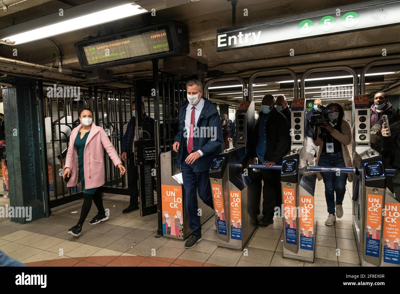 New York, NY - April 13, 2021: Mayor Bill de Blasio attends Public ...