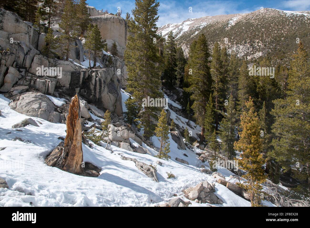 Temple Crag overlooks First Lake, the first in a string of lakes in ...