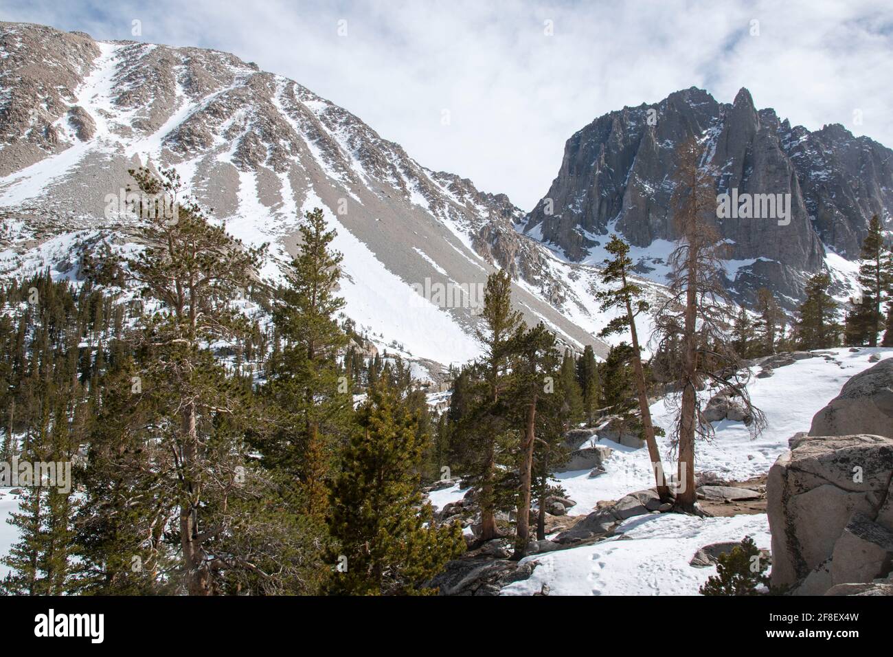 Temple Crag overlooks First Lake, the first in a string of lakes in ...