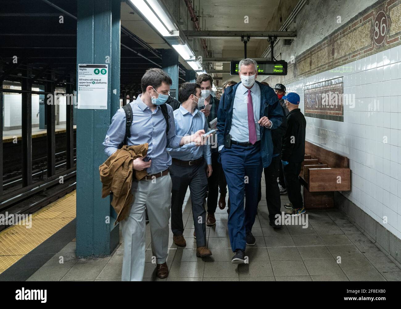 New York, NY - April 13, 2021: Mayor Bill de Blasio attends Public ...