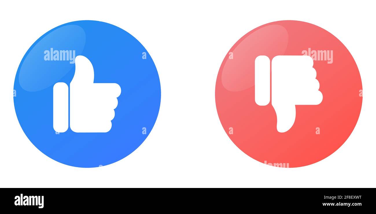 Like and dislike icons. Thumb up and thumbs down buttons. Vector ...