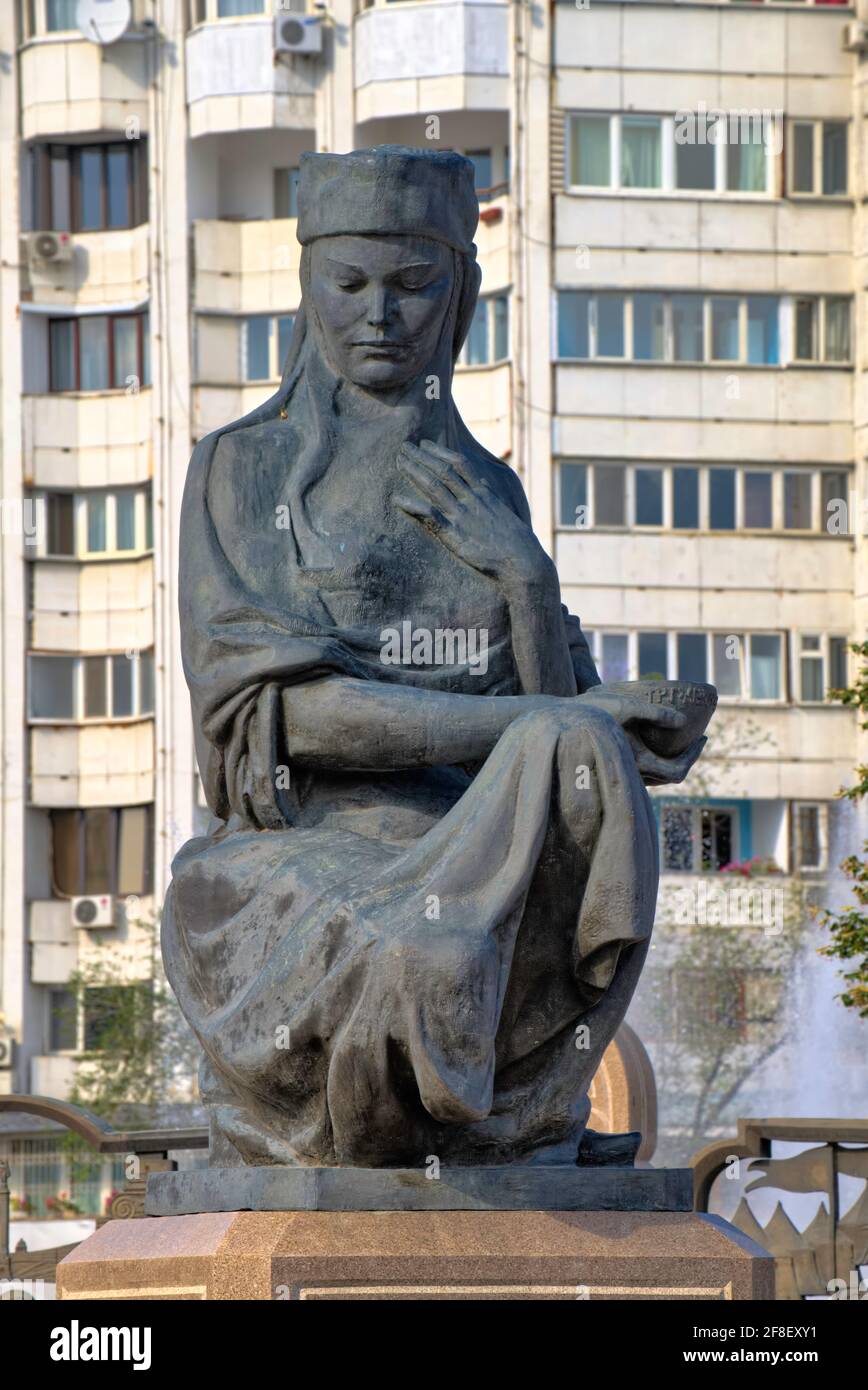 Statues of a Kazakh family In Independence Square in Almaty Taken ...