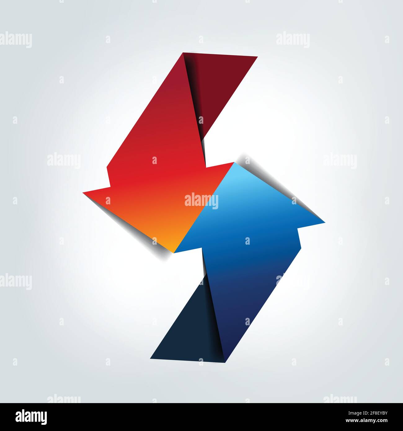 Two arrows in different direction infographic, chart, scheme, diagram ...