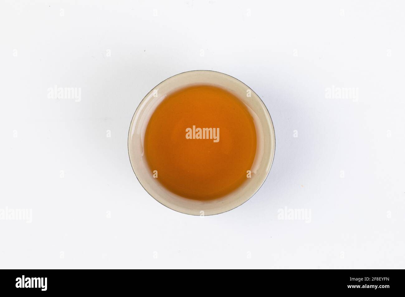 Top view of a tea on a cup isolated on white background Stock Photo - Alamy