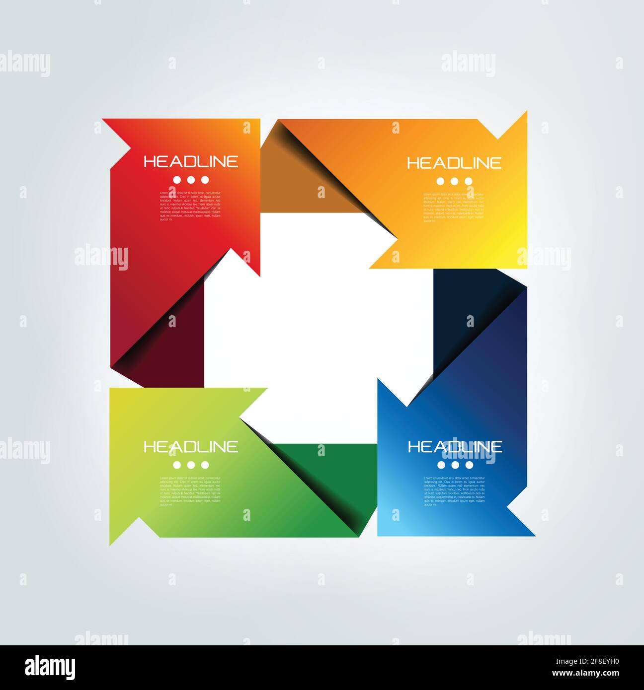 Arrow square connected infographic. 4 step design. Vector illustration ...