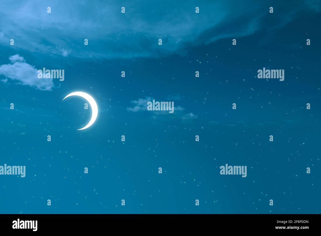 Crescent moon on the night Stock Photo - Alamy