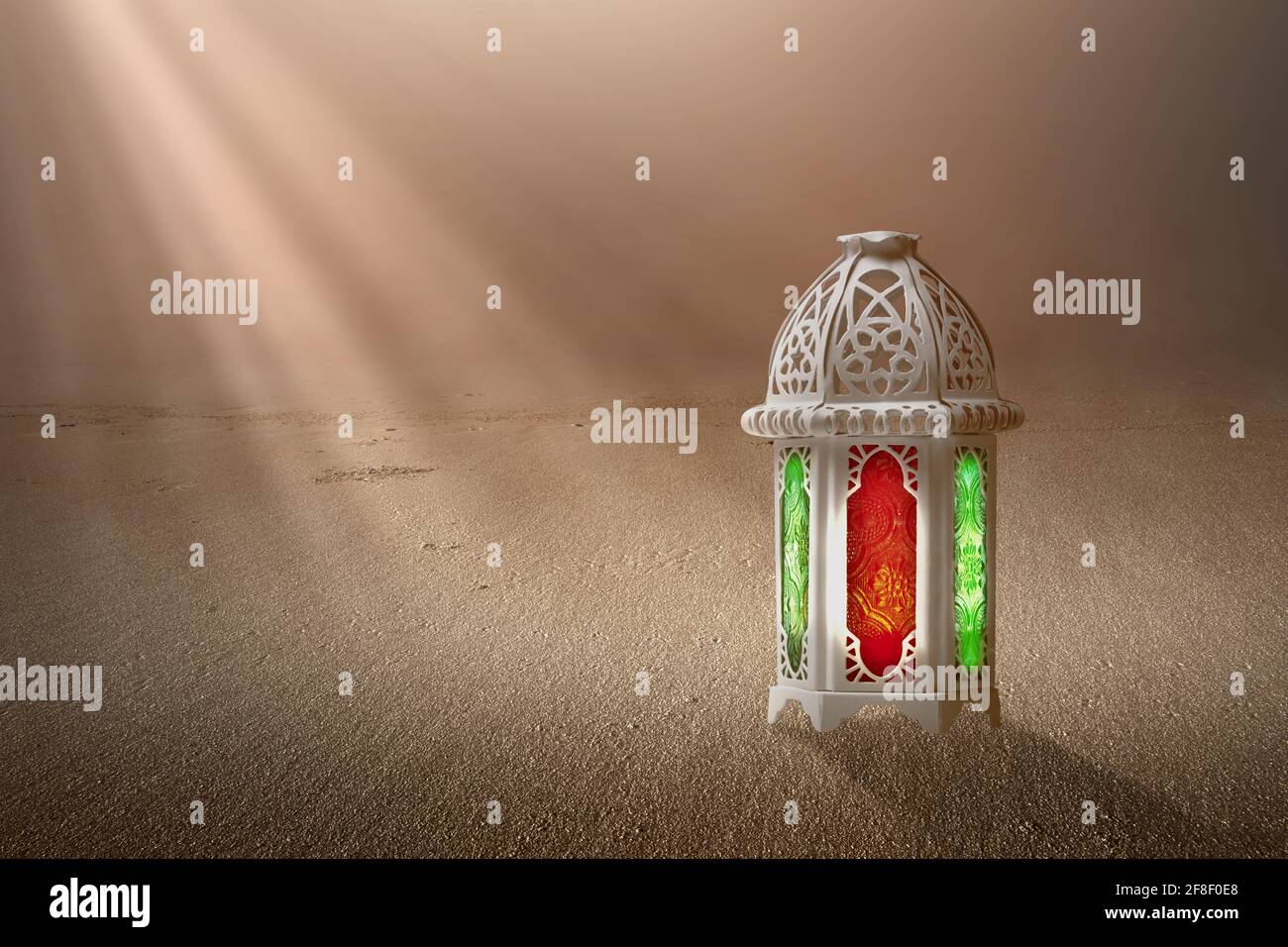 Arabic lamp with colorful light on the desert Stock Photo - Alamy