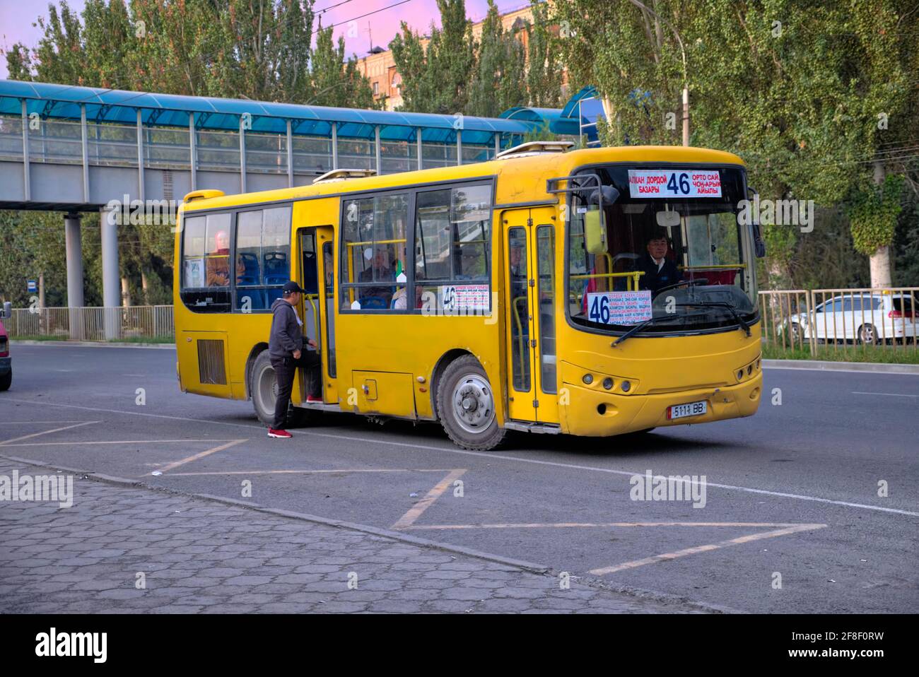 Bus stop at one of Bishkek city corner Taken @Bishkek Kyrgiztan Stock ...