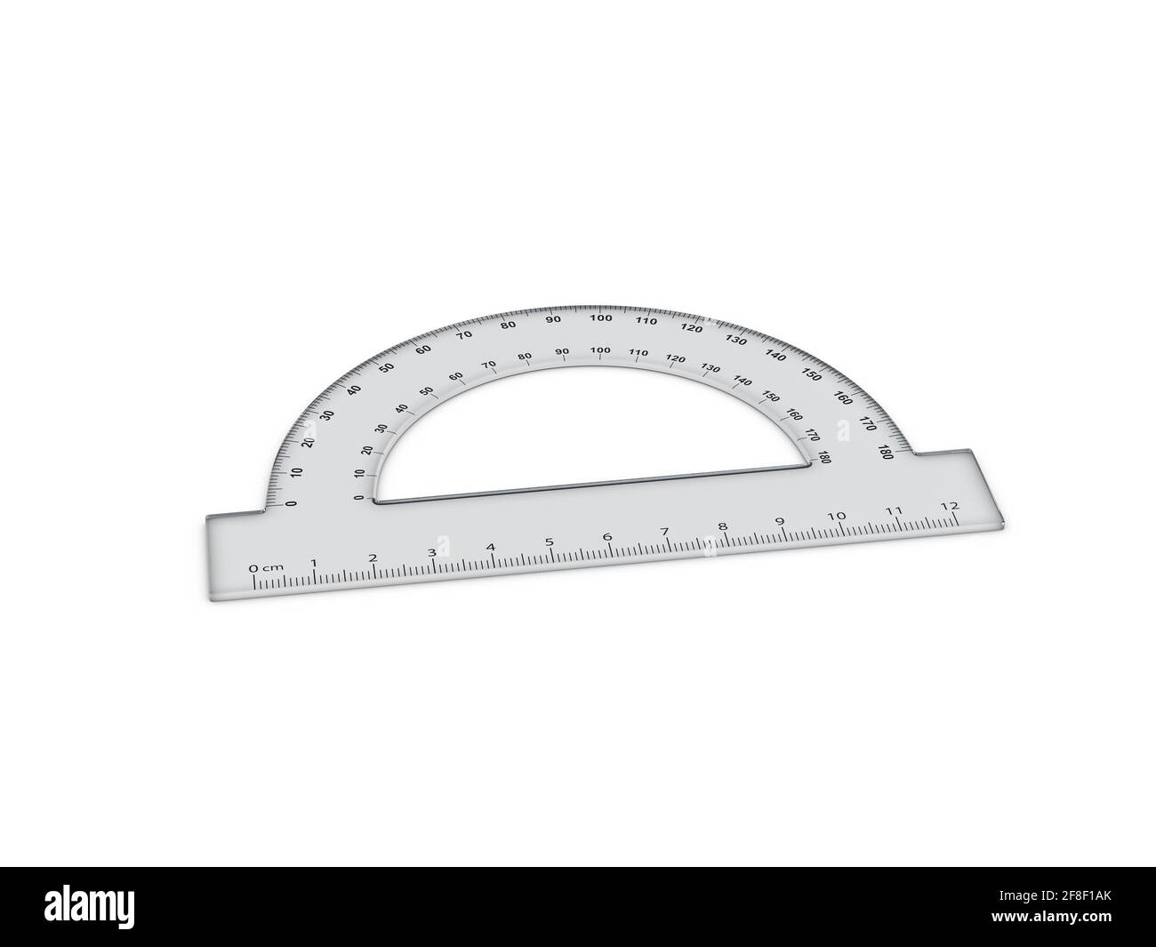 Protractor on a white background. 3d illustration Stock Photo - Alamy