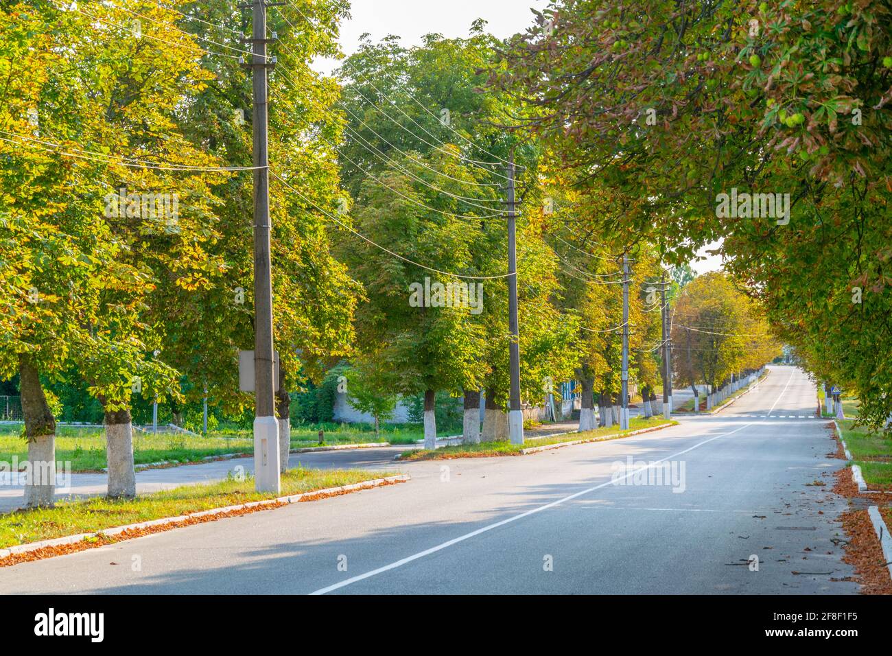 Main road passing through Chernobyl village in the Ukraine Stock Photo ...