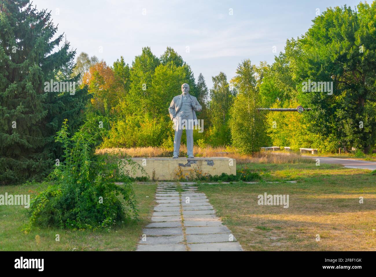 Statue of Vladimir Iljic Lenin in Chernobyl town in the Ukraine Stock ...