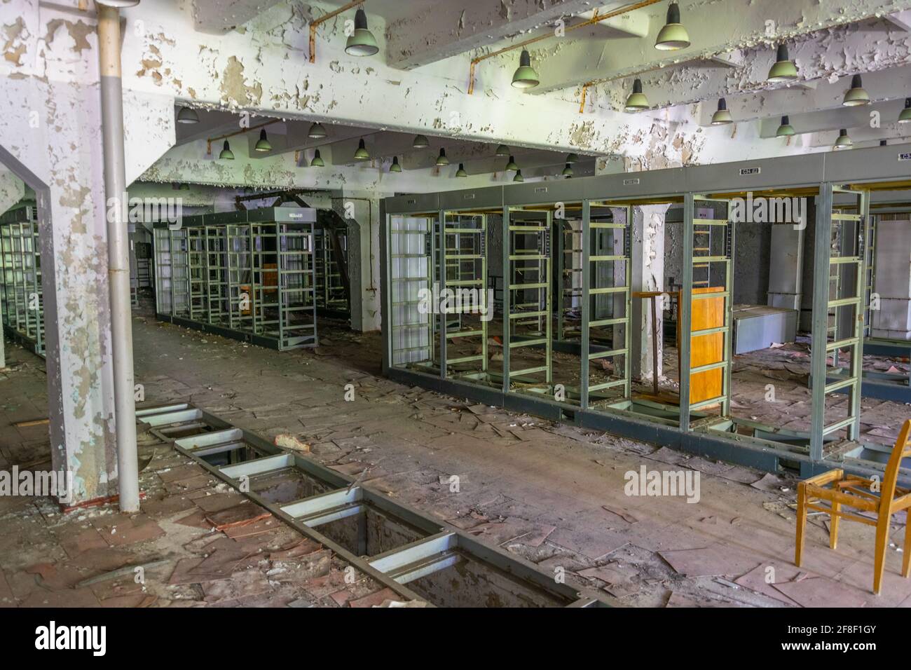 Ravaged control room of radar Duga station at Chernobyl, Ukraine Stock ...