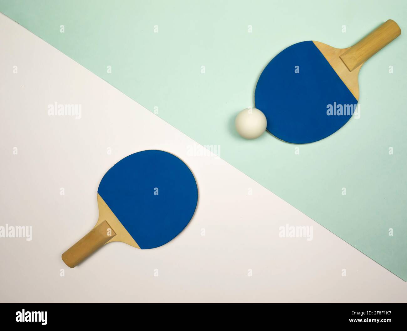 Table tennis rackets lie on a table ready for the tournament Stock ...