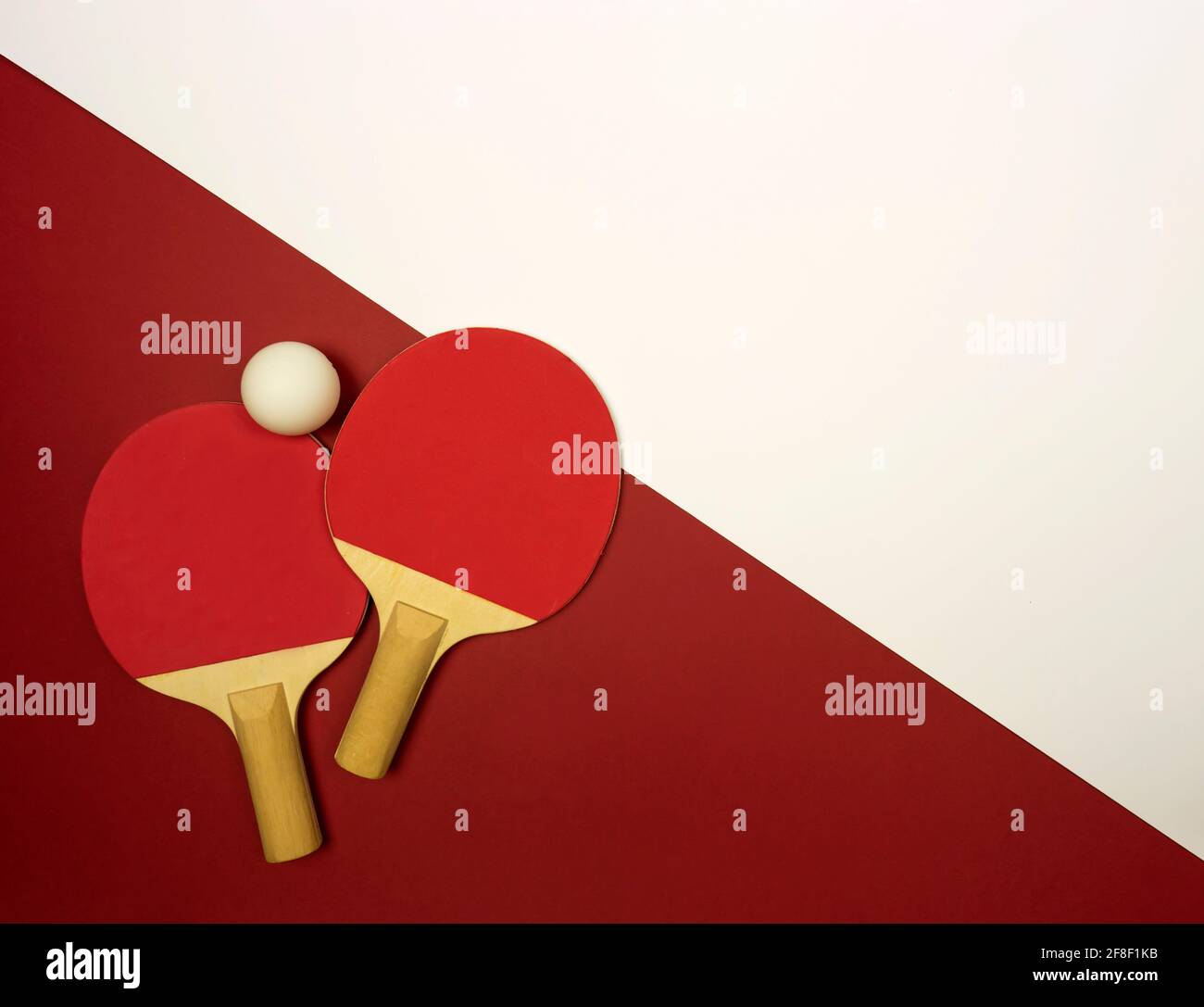 Table tennis rackets lie on a table ready for the tournament Stock ...