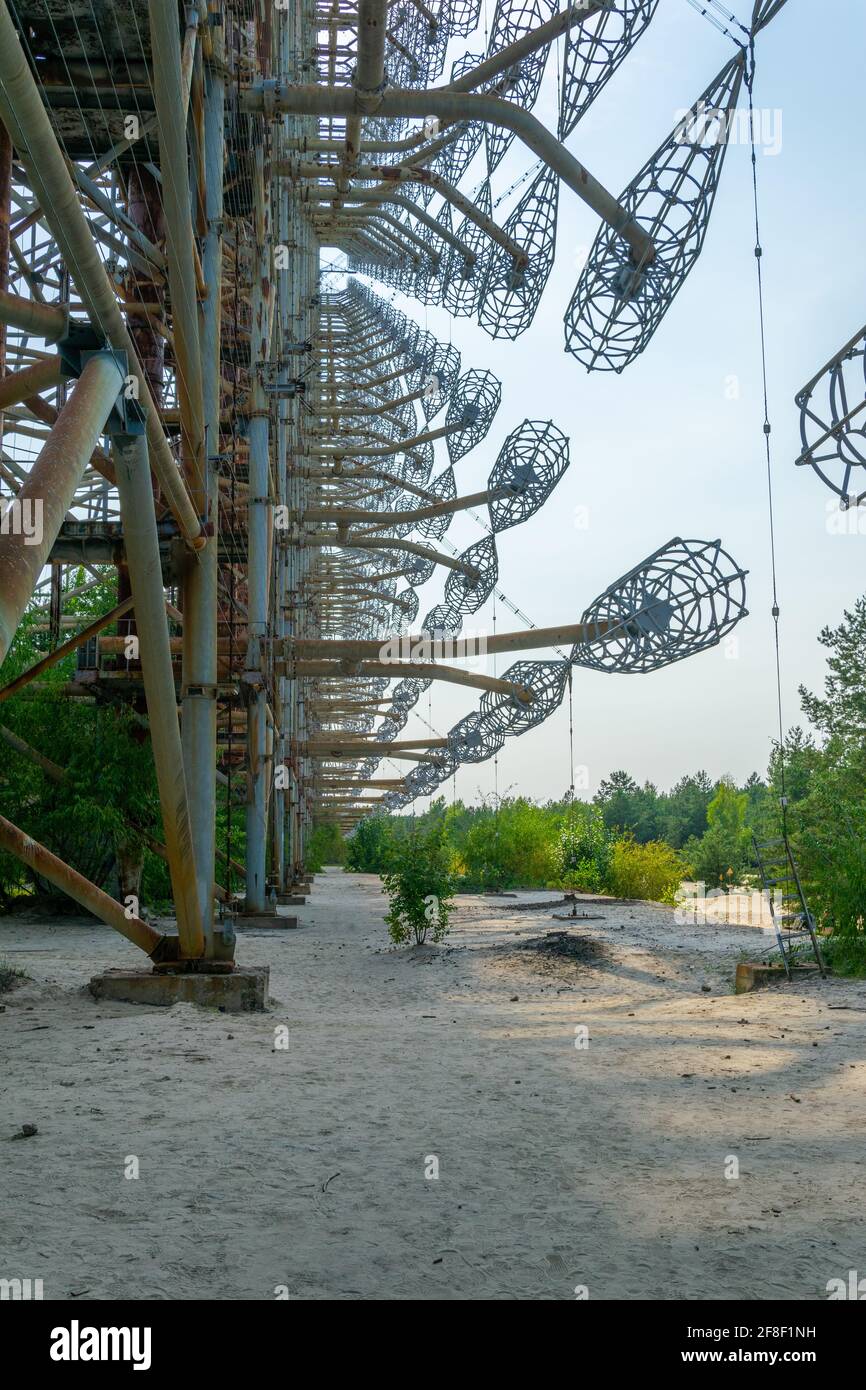 Steel construction of Radar Duga station in the Ukraine Stock Photo - Alamy