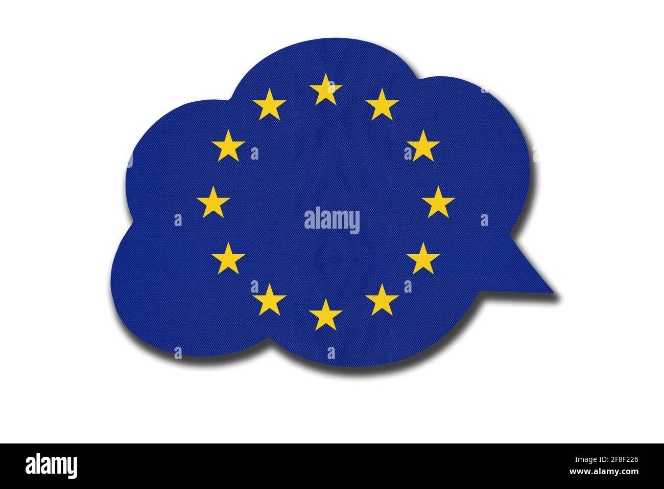 3d speech bubble with European Union national flag isolated on white ...