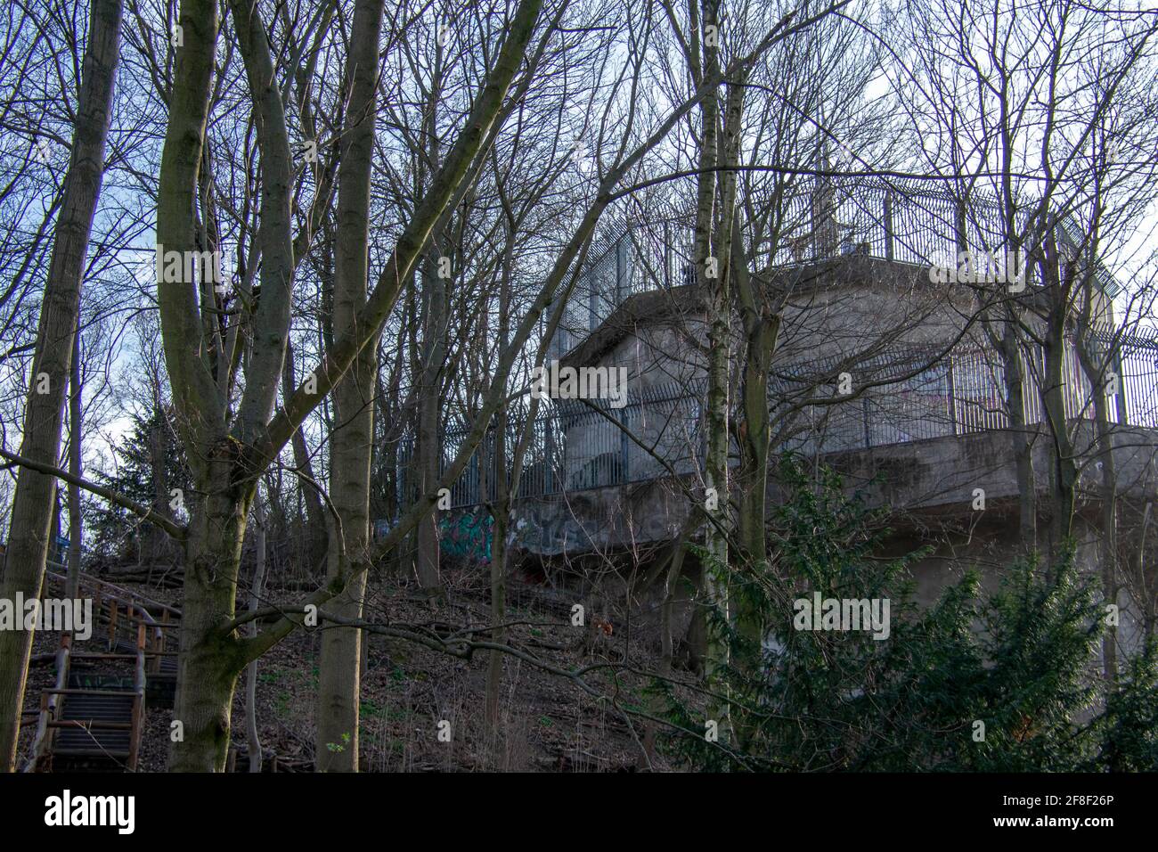 Landscape of Flakturm III in Volkspark Humboldthain Berlin Stock Photo ...
