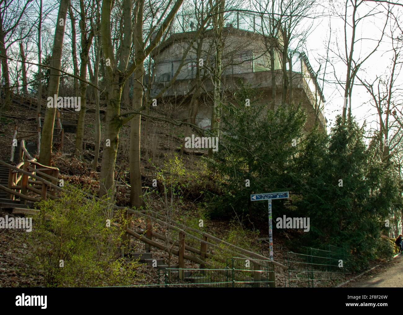 Landscape of Flakturm III in Volkspark Humboldthain Berlin Stock Photo ...