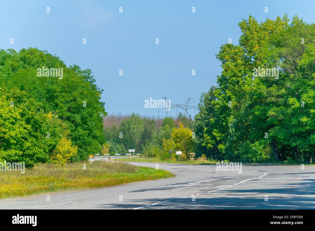 Main road leading to Pripyat town in the Ukraine Stock Photo - Alamy