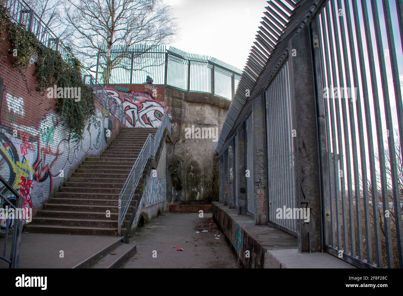 Landscape of Flakturm III in Volkspark Humboldthain Berlin Stock Photo ...