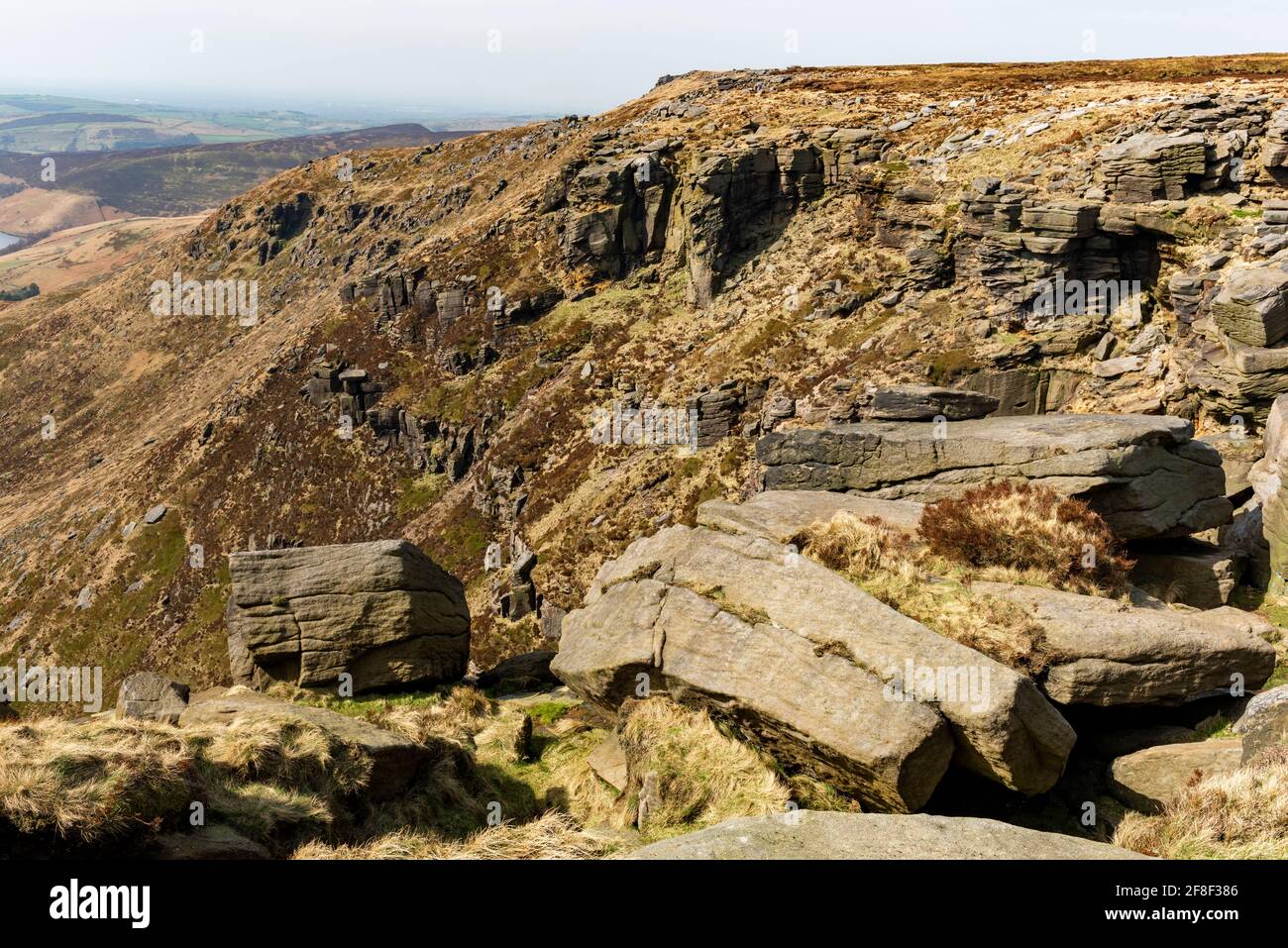 Kinder Downfall, Kinder Scout, Peak District National Park, Derbyshire ...