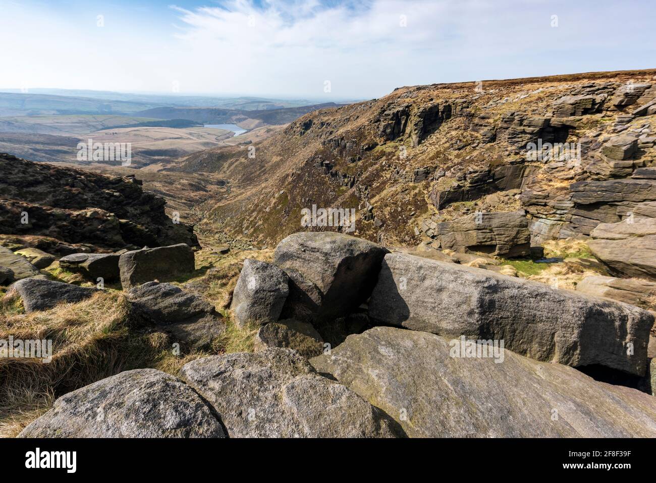 Kinder Downfall, Kinder Scout, Peak District National Park, Derbyshire ...