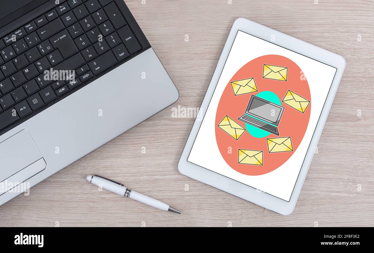 Email concept shown on a digital tablet Stock Photo - Alamy