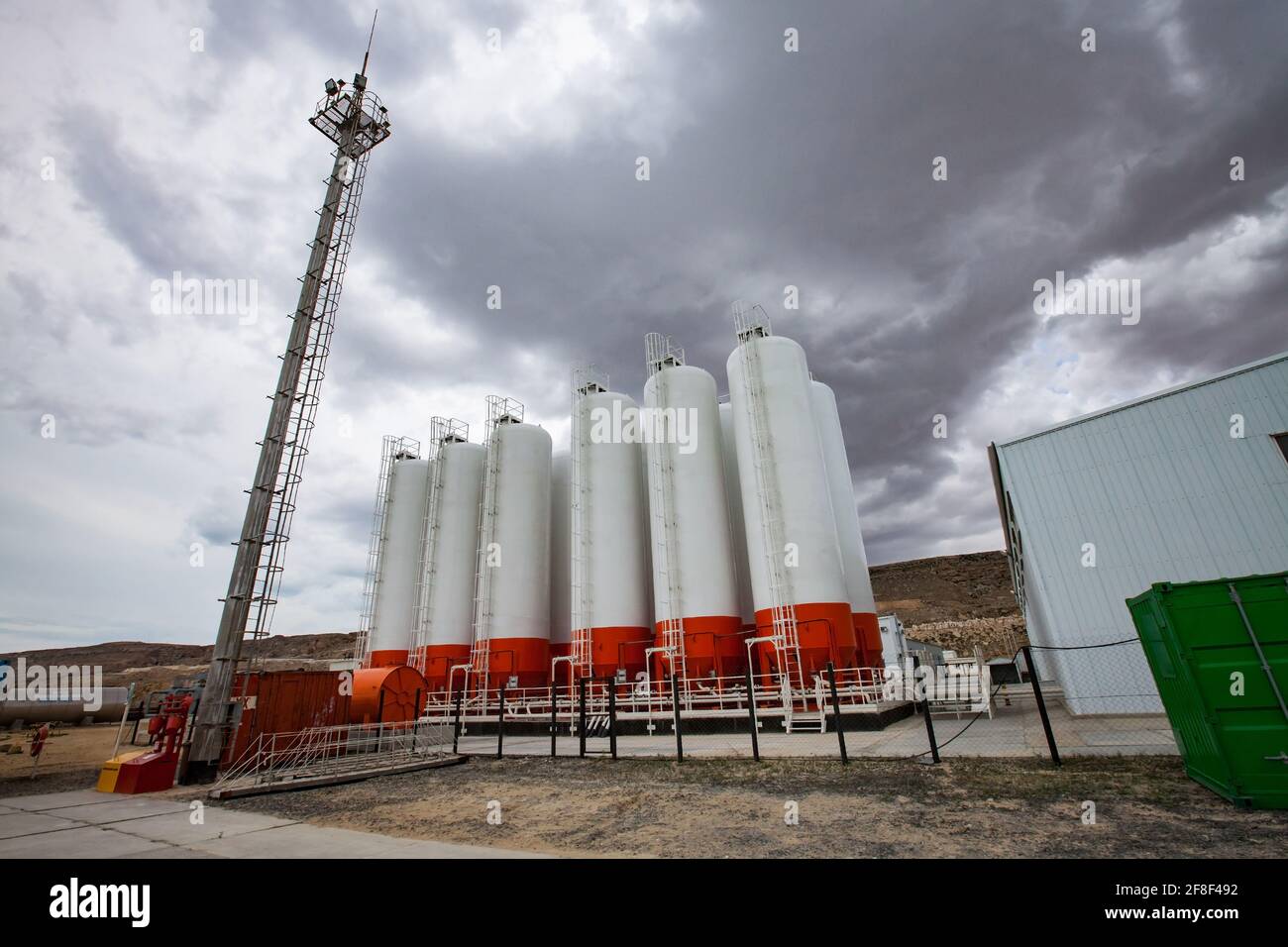 Mangystau, Kazakhstan - May 19 2012: Bautino bay. Oil loading terminal ...