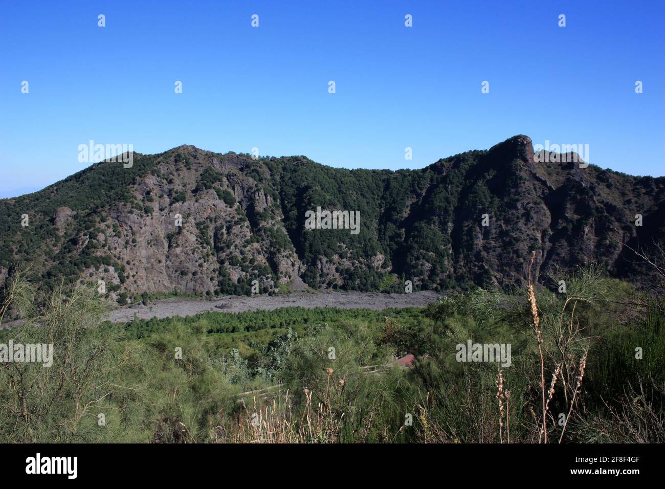 Crater rim of the Mount Vesuvius in Naples, Campania, Italy Stock Photo ...
