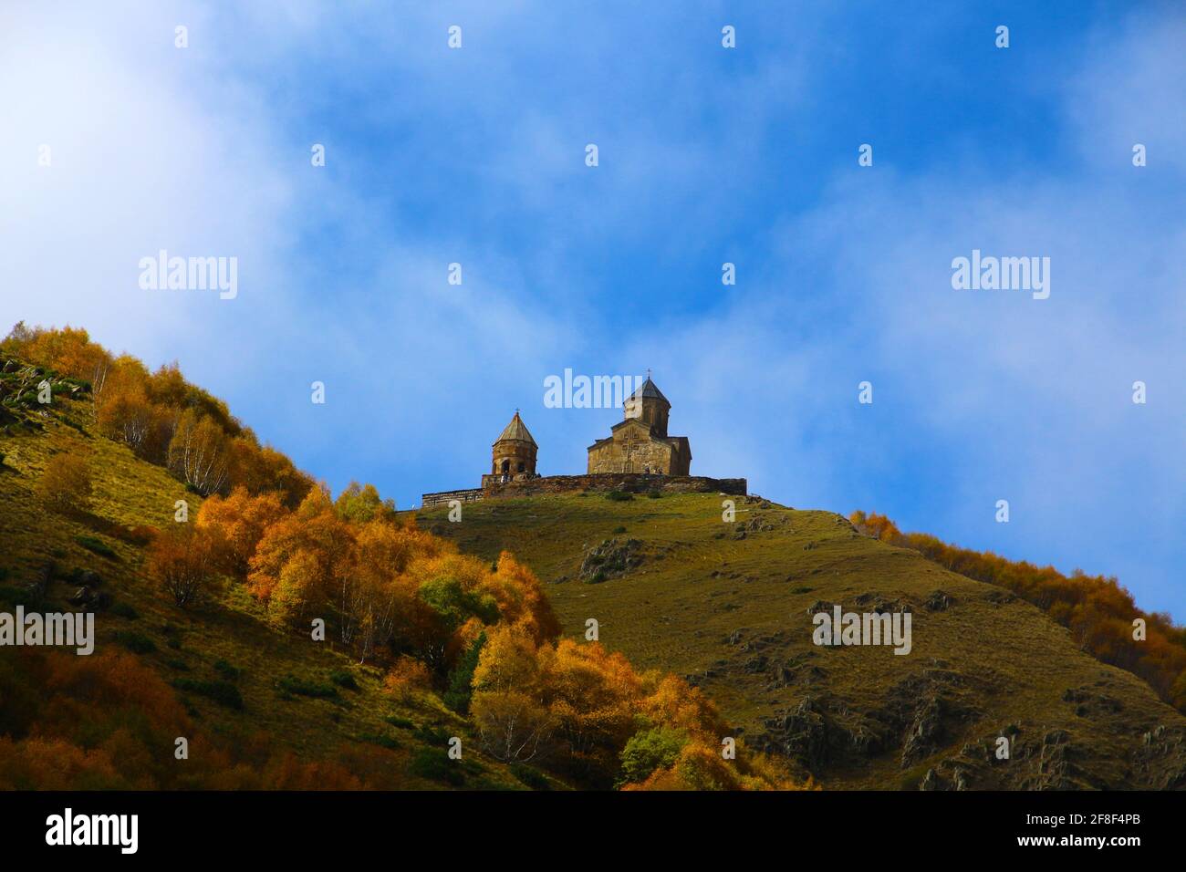 The Gergeti Trinity Church, Georgia Stock Photo - Alamy