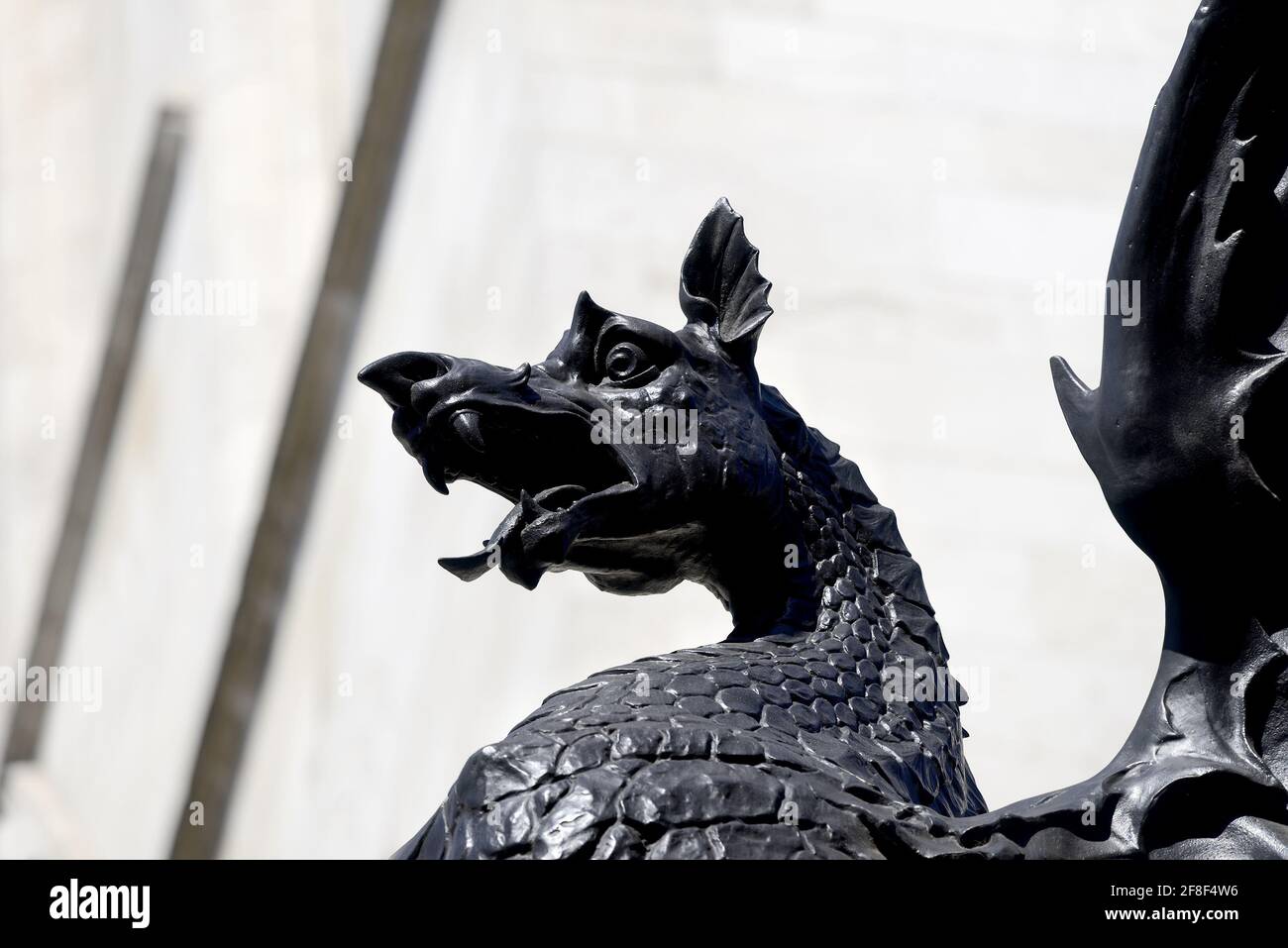 London, England, UK. Dragon on top of the Temple Bar Memorial, the ...