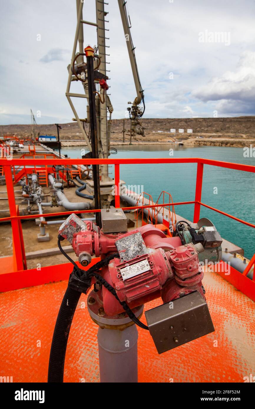 Mangystau, Kazakhstan: Bautino bay. Oil loading terminal on Caspian sea ...
