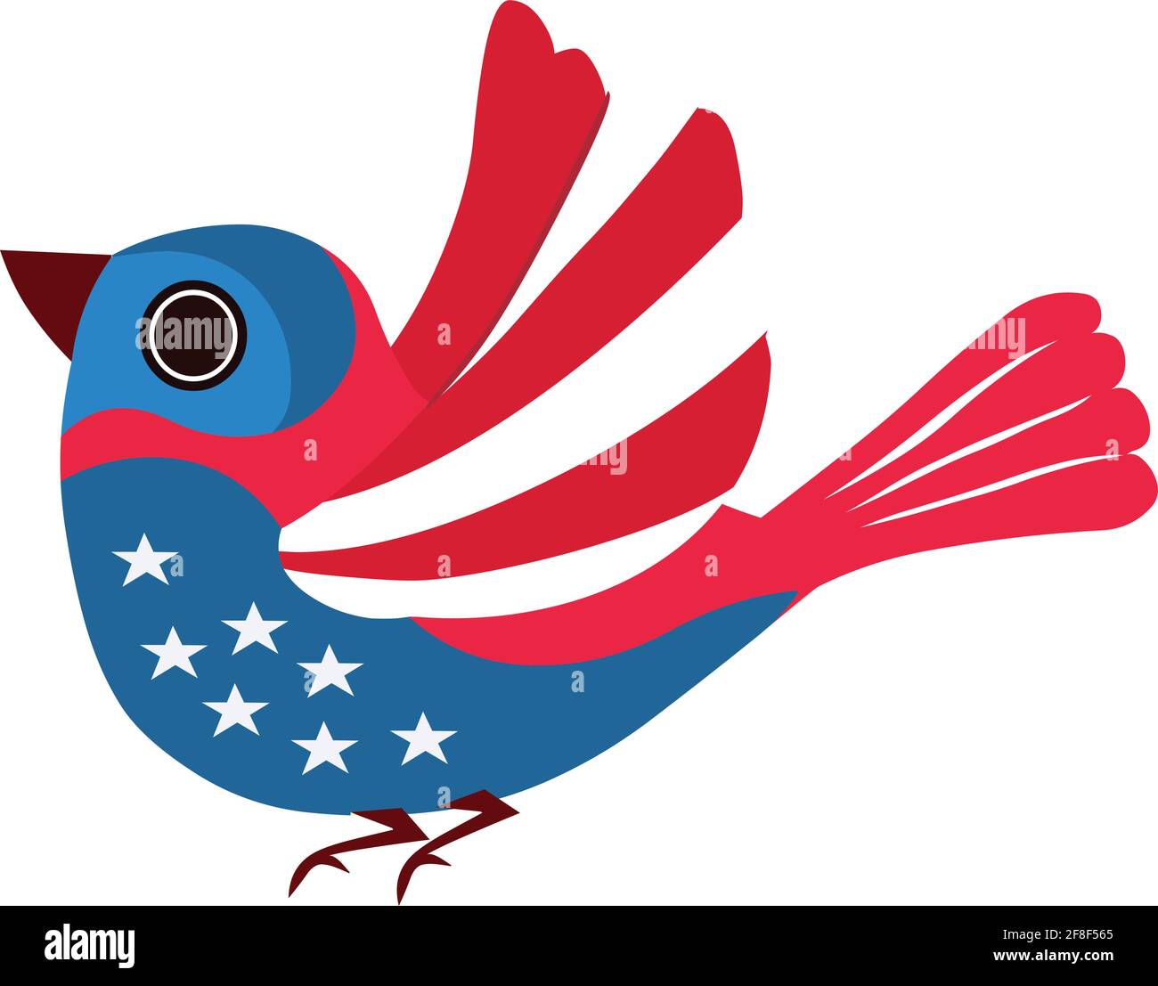 Patriotic bird American flag vector isolated on white background Stock ...