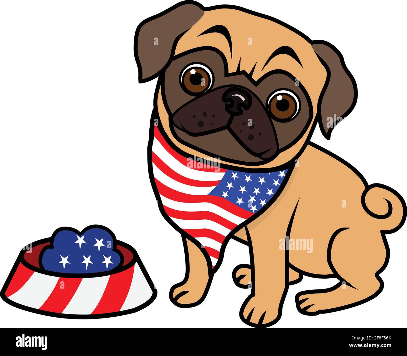 Cute dog american flag Stock Vector Images - Alamy