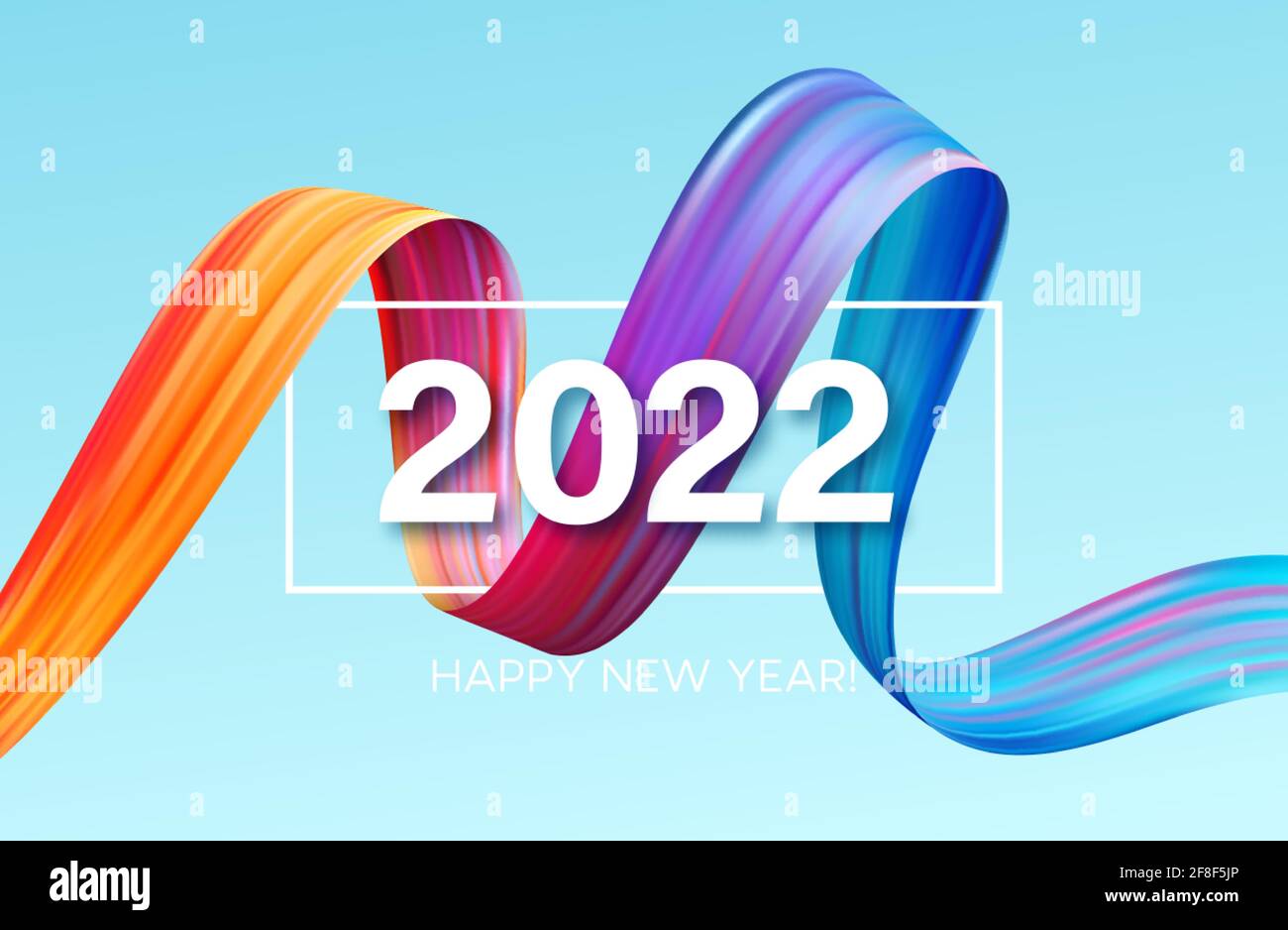 Calendar header 2022 number on colorful abstract color paint brush ...
