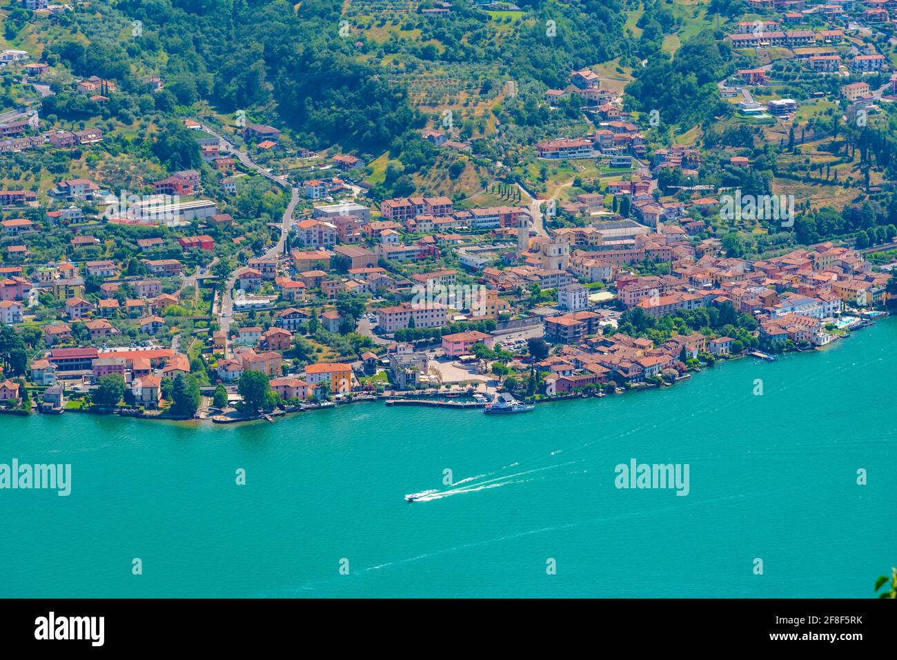 Aerial view of Sulzano from Monte Isola in Italy Stock Photo - Alamy