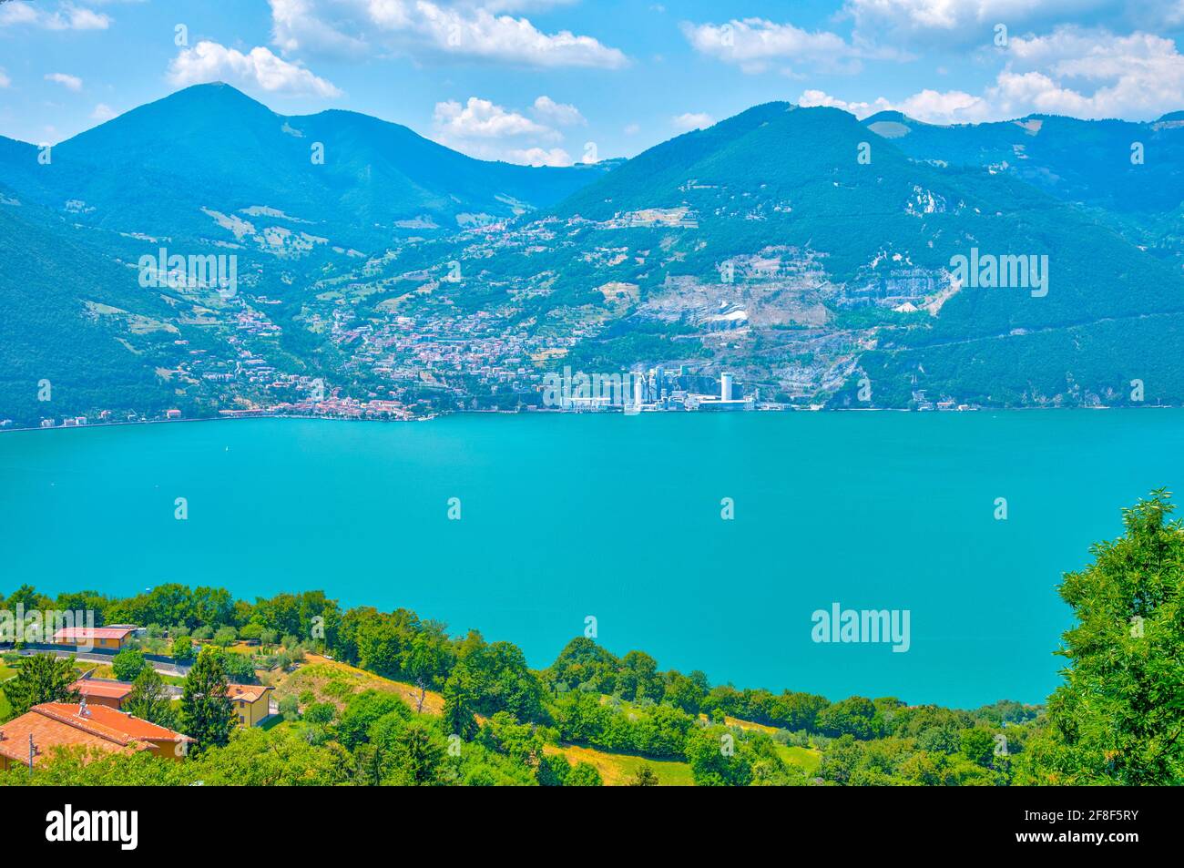 Tavernola Bergamasca viewed from Monte Isola in Italy Stock Photo - Alamy